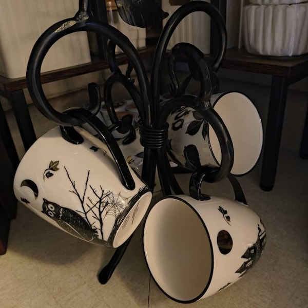 Iron Mug Tree – Holds 4 Mugs – Sylamore – American Made by Urban Forge ...
