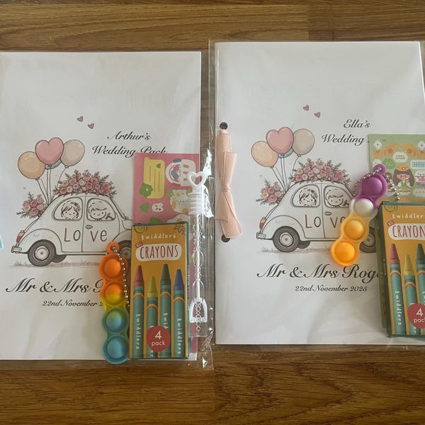 Wedding Children Activity Pack, A6, Personalised, Customised, Bride ...