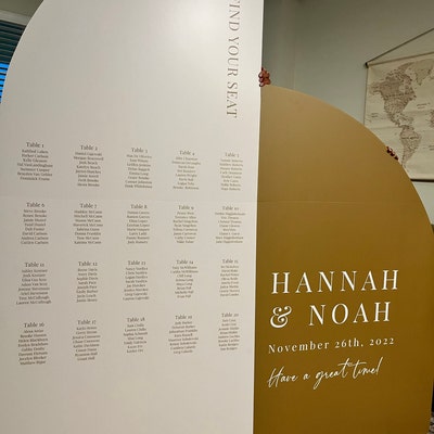 Arch Seating Chart Large Wedding Seating Chart Arched Panel With Easel ...