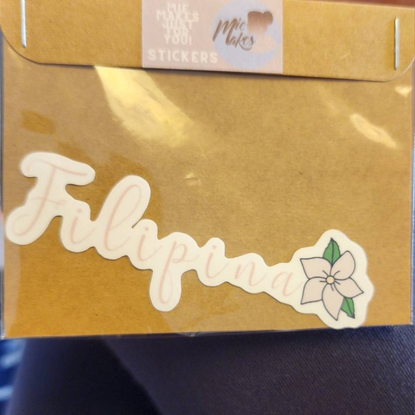 Filipina Sticker, Filipino Sticker, Filipina Sampaguita Flower Sticker ...