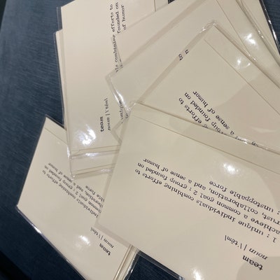 Team Definition Greeting Card in Typewriter Font With Envelope and Rose ...