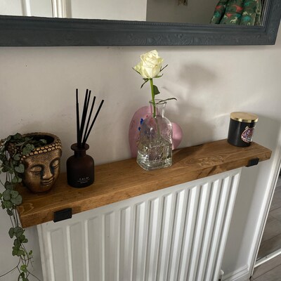 Hand Crafted Rustic Reclaimed Solid Pine Timber Radiator Shelf - Etsy UK