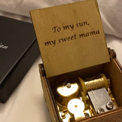Wooden Wind-up Music Box Custom Engraving Choice of Over 100 All-time ...
