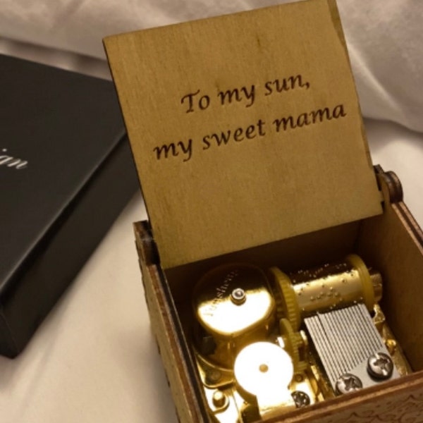 Wooden Wind-up Music Box | Custom Engraving | Choice of Over 100 All ...
