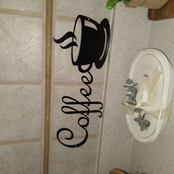 Coffee Metal Sign | Coffee Bar Decor | Kitchen Decor | Coffee Cup ...