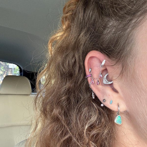 Hidden Helix Piercing 16g F136 Implant Grade Titanium Hammered Bar ...
