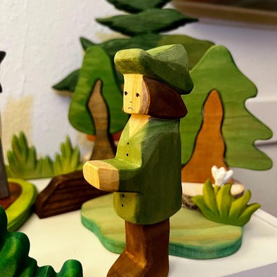 Woman Sun Wooden Figure Wooden Toys for Children Spring Decoration Made ...