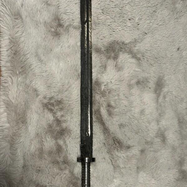 Custom Hand Forged Damascus Steel Blade Medieval Sword, 28" OA - Blood ...