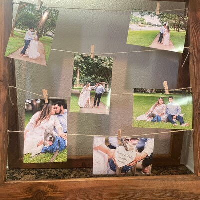Rustic Clothespin Photo Display. Baby Shower Display. Wedding Photo ...