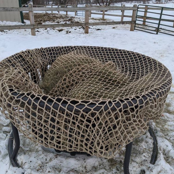 Slow Feed Hay Net for Over Your Hay Basket, Easy Fill. Soft Woven ...