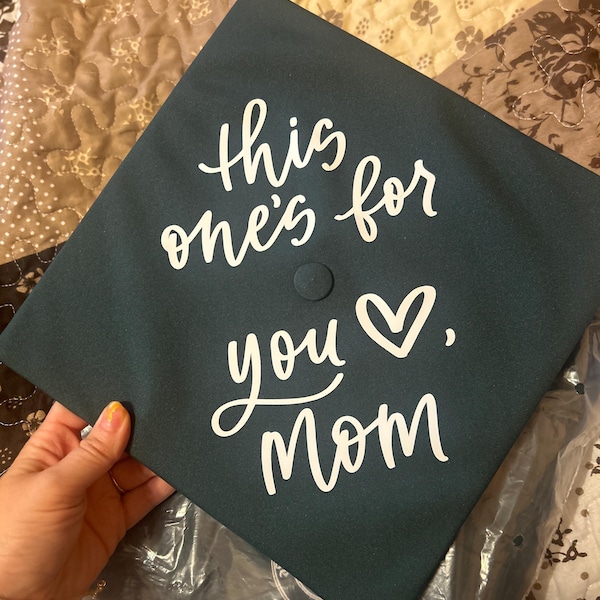 CUSTOM Grad Cap Decal / Graduation Modern Calligraphy Sticker ...