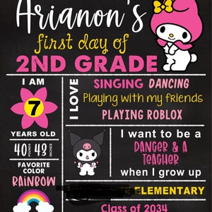 Groovy First Day of School Sign Printable Girl Retro Back to - Etsy