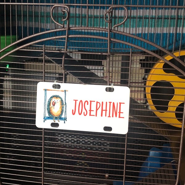 Personalized Hedgehog Name Plate / Hedgehog Sign / Cage Accessory ...