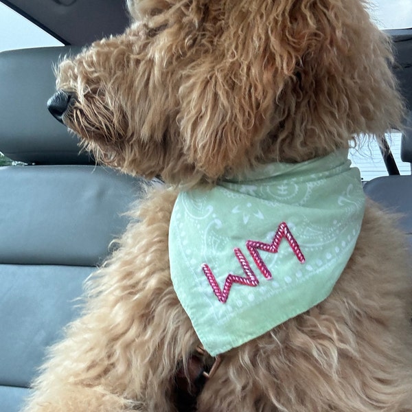 Hand Embroidered Bandana | Name Hair Scarf | Personalized Bandana ...