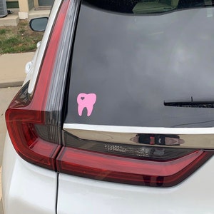 Tooth Vinyl Decal, Tooth With Heart Car Window Sticker, Decal Gifts for ...