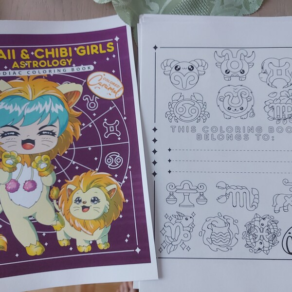 Easy, Bold, Cute Kawaii Coloring Book, Printable Instant Digital ...