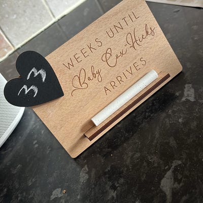 Personalised Pregnancy Announcement Sign Wooden Due Date Plaque L Baby ...