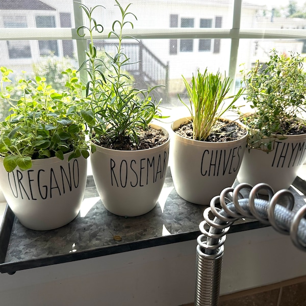 Herb Decals, Potted Plant Labels, Basil Label, Oregano Label, Gardening ...