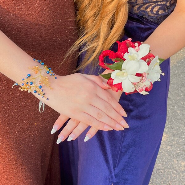 Royal Blue Corsage and Boutonniere Set Flower Prom Corsage Prom Flower ...