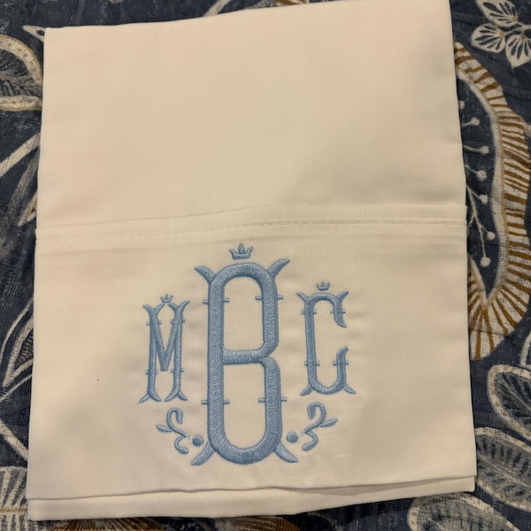 Monogram Pillowcase, Set of Monogrammed Pillowcases, Pillowcase ...