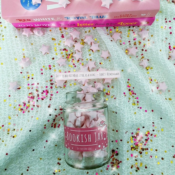 Bookish Paper Stars With Book Quotes in a Jar, Origami Folded Stars ...