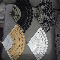 Crown of Petals Crochet Hand Fan Pattern - Hand Fan Crochet Pattern ...