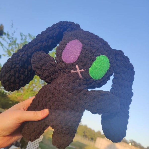 Customizable Large Crochet Bunny- Black, Year of the Rabbit, Creepy ...