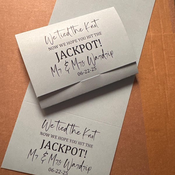 Wedding Favour Idea. Scratch Card Holder. Lottery Ticket Wallet ...