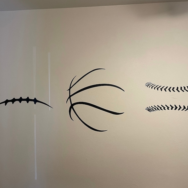 Football Laces Wall Decal With Name Whole Ball boy Room Decor, Football ...