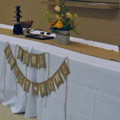 Rustic Burlap home SWEET Home Banner House Warming Homecoming Party ...