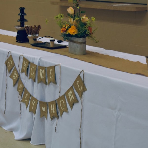 Rustic Burlap "home SWEET Home" Banner: Housewarming Party Decor - Etsy