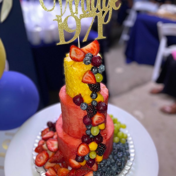 Vintage 1971 Cake Topper, Birthday Cake Topper, Birth Year Cake Topper ...