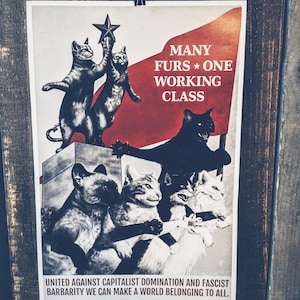 Soviet Cat Poster Many Furs One Working Class - Etsy