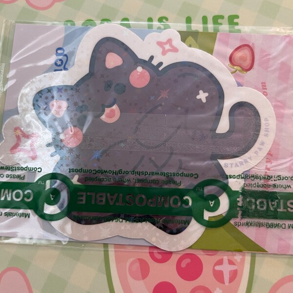 Dango Mochi Cat Stickers Set | 4.5 - 2" Star Holographic Waterproof ...