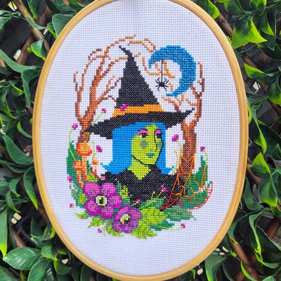 Creepy Floral Cross Stitch Pattern Pdf Bundle, Gothic Embroidery Design ...