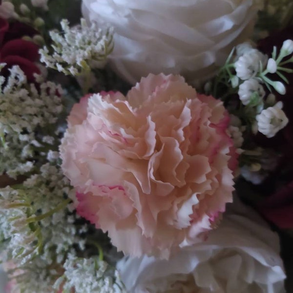 Peach Blush Carnations, Real Touch Carnations DIY Wedding Flowers Silk ...