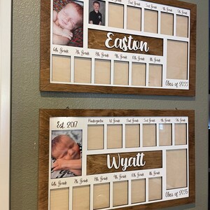 3D Pre-k-12 School Years Picture Frame gray Custom | Etsy