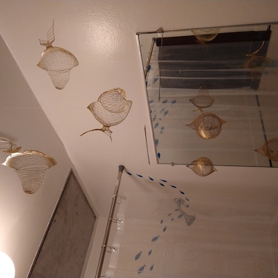 Gold Fish Kinetic Mobile 4 or 6 Piece, Brass Fish Decor, Modern Mobile ...
