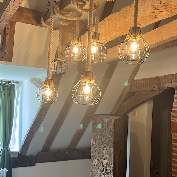 Stunning Rustic Solid Reclaimed Wooden Beam Ceiling Light Compete With ...