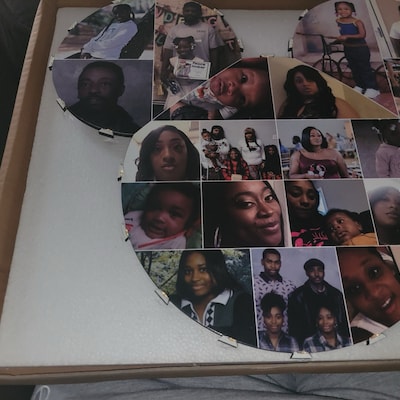 Customized Letter G Photo Collage Lamp for Wall Decor, Letter Picture ...