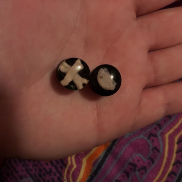 Goth Plugs and Bones, Ear Plugs, Resin Plugs, Bones Earrings, Ear ...