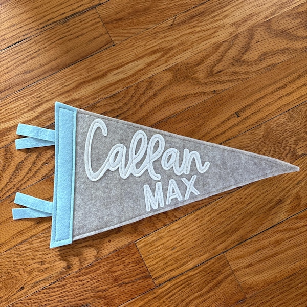 Embroidered Baby Custom Name Pennant | Personalized Baby Nursery Decor ...