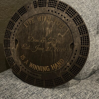 Extra Large Personalized Cribbage Board With Storage & Custom Engraving ...