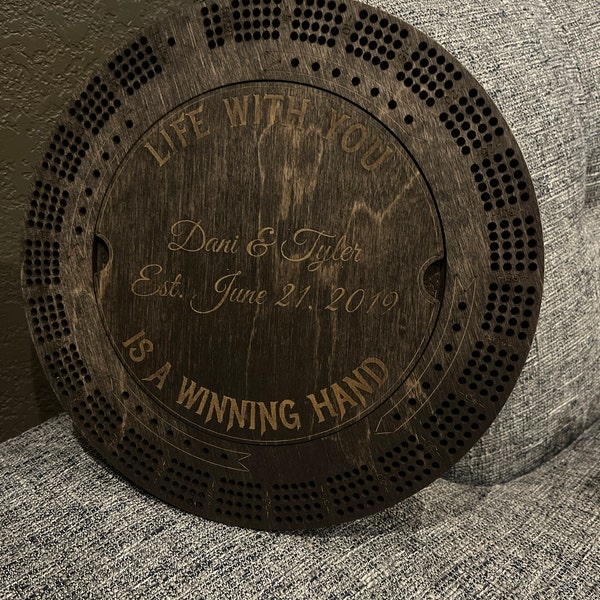 Extra Large Personalized Cribbage Board With Storage & Custom Engraving ...