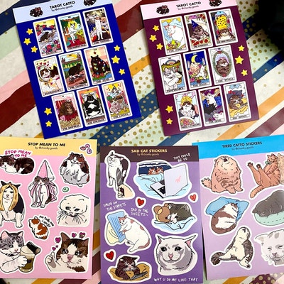 Buffering Cat Meme Sticker Cat Meme Sticker Loading Cat - Etsy