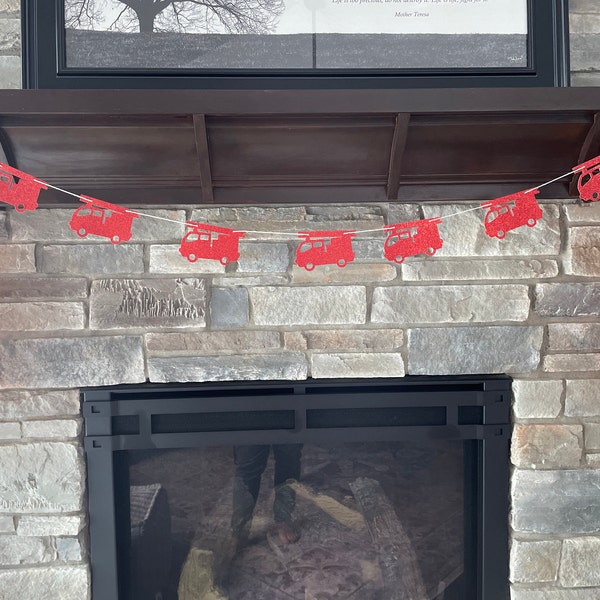 Custom Firetruck Banner, Firefighter Party Decor, Personalized ...