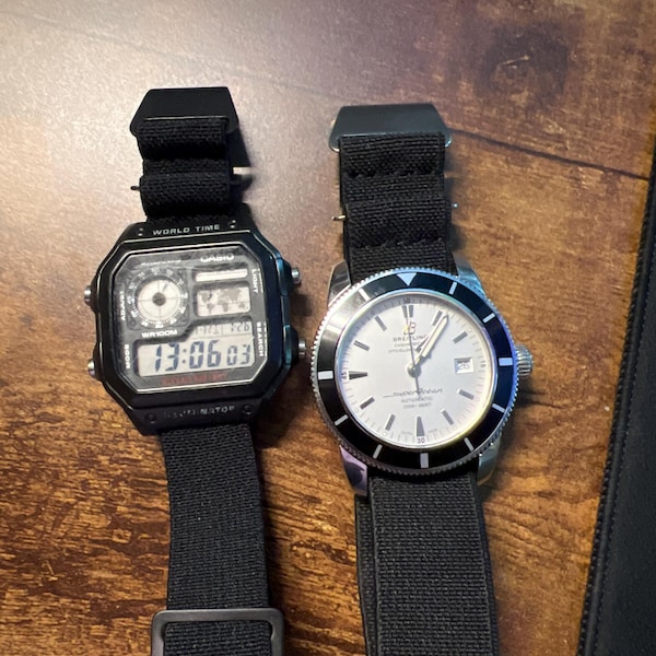 Premium FKM Rubber Hinge Watch Strap / White 20/22mm Quick Release ...