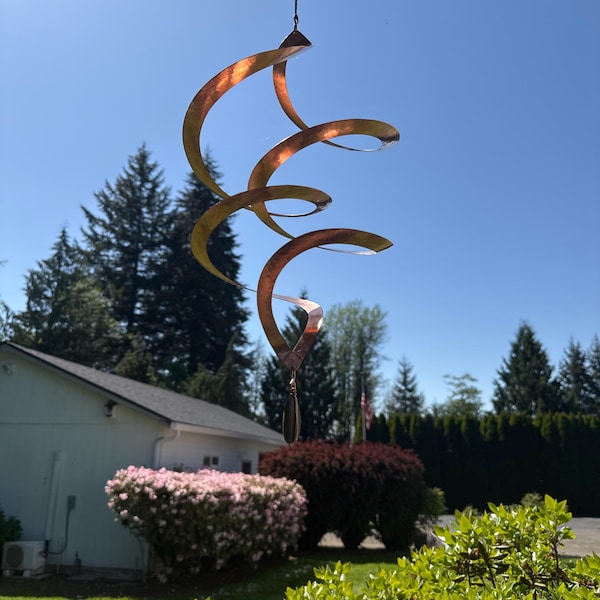 9" Hanging Pounded Copper Kinetic Wind Sculpture - Etsy