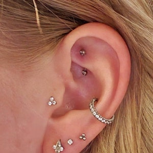 Double Stacked Tiny Pyramid 316L Stainless Steel Conch Clicker - Etsy