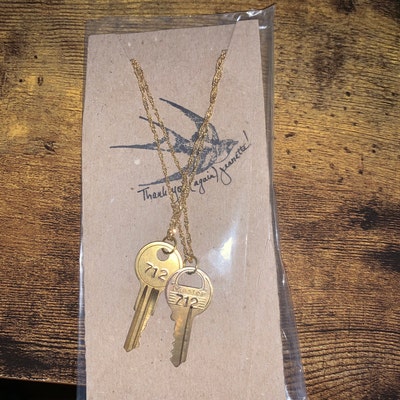 Authentic Vintage Key Necklace, Custom Keys, Hand Stamped Engraved ...
